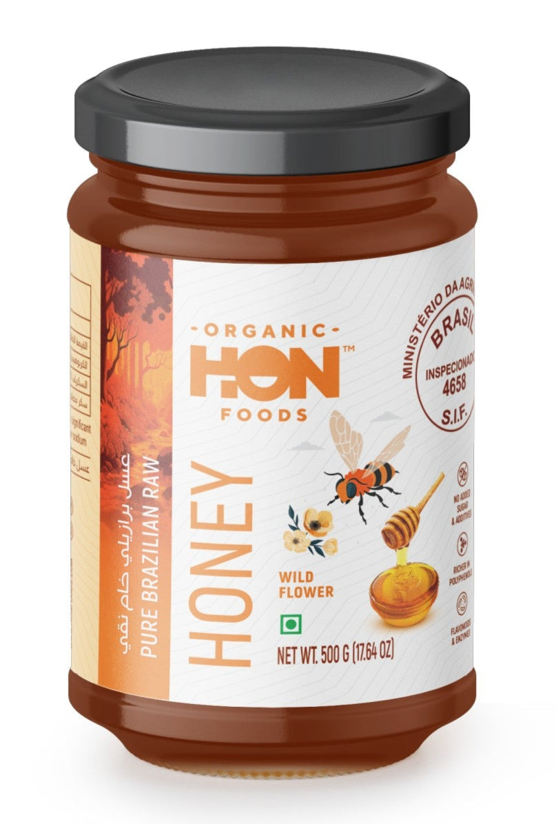 Organic Pure Brazilian Raw Honey (Wild Flower) – 500g | 100% Natural ...